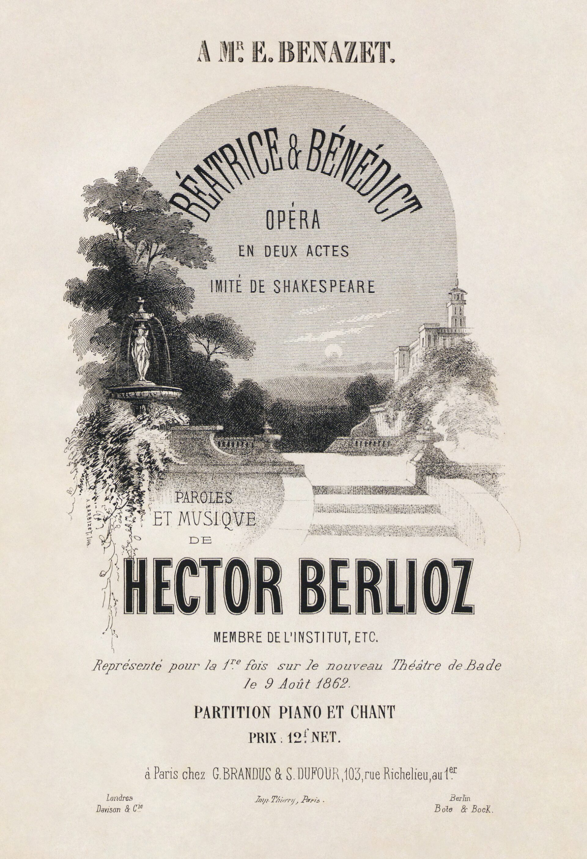 BÉATRICE ET BÉNÉDICT, Berlioz (1862) - dossier - Première Loge